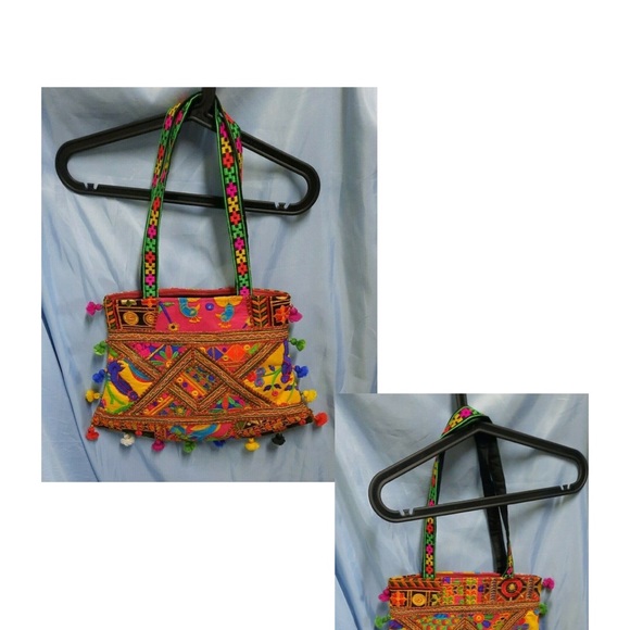 TONI FEDERICI | Bags | Colorful Fringe Pom Shoulder Bag Purse Toni Pink ...